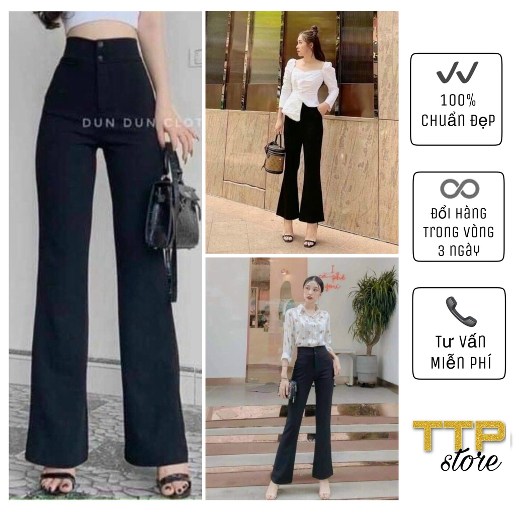 [HÌNH THẬT] QUẦN TÂY ĐEN ỐNG LOE LỤA TUYẾT MƯA THIẾT KẾ CAO CẤP - QUẦN ...