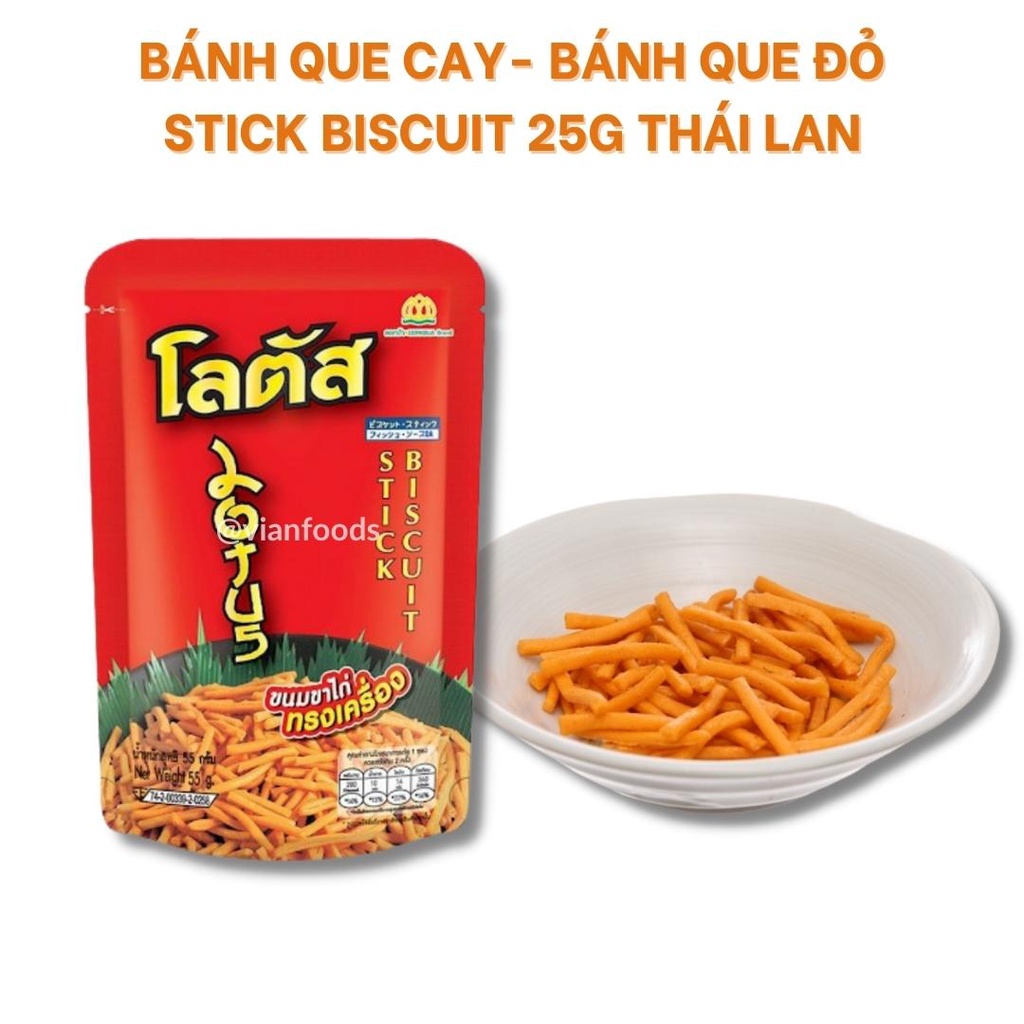 [Combo 5 gói] Bánh Que Cay Đỏ Stick Biscuit 20gr - Snack Cọng Tôm Cay Thái Lan | Shopee Việt Nam
