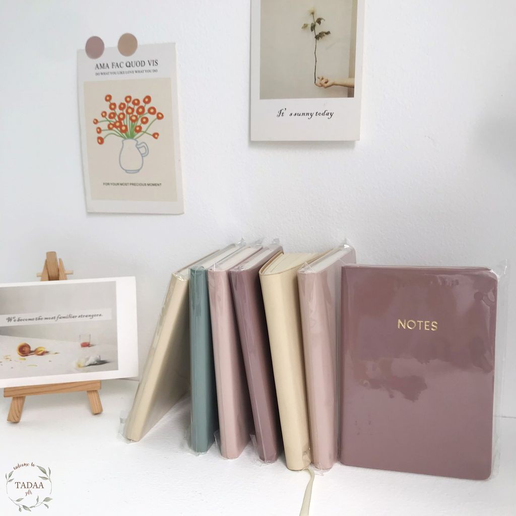 Sổ tay A6 bìa trơn chữ NOTES màu pastel | Shopee Việt Nam