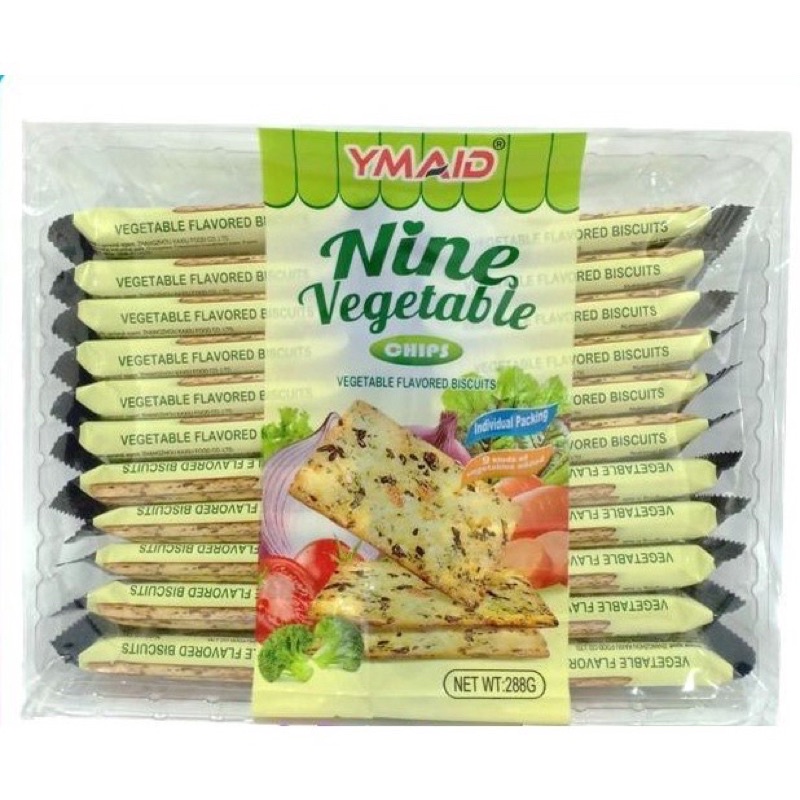 Bánh Quy Hong Kong Ymaid Vị Rau Củ Nine Vegetable Chips (Gói 288g) | Shopee Việt Nam