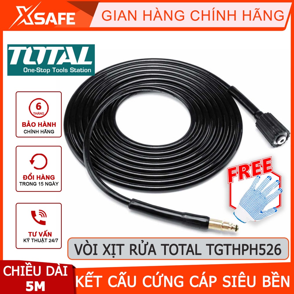 Dây xịt rửa áp suất cao TOTAL TGTHPH526 Ống dẫn nước cao áp, dài 5 Mét ...