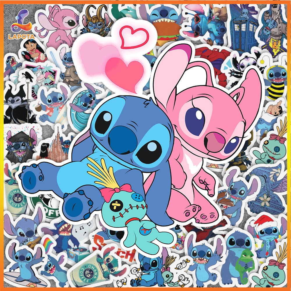 Set 50 cái Sticker Stitch, Hình Dán Stitch Chống Nước, Decal Stitch ...