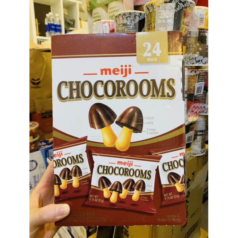THÙNG CHOCOLATE NẤM 24 TÚI 510G MEIJI CHOCOROOMS - NHẬT BẢN | Shopee ...