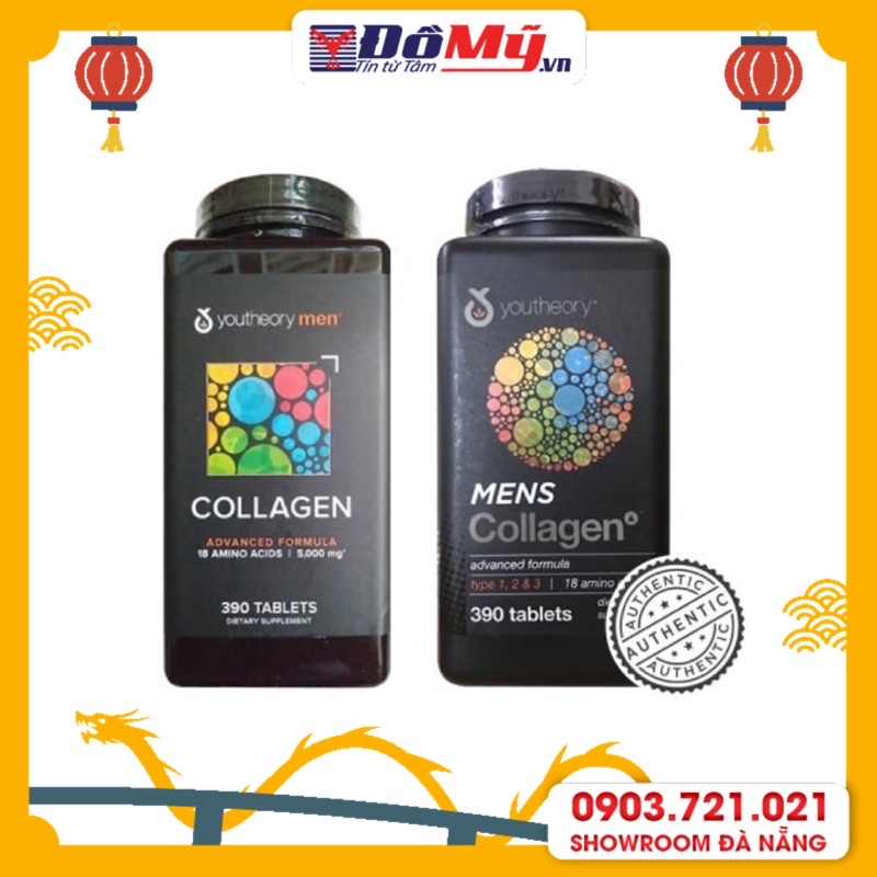 Collagen Dành Cho Nam Collagen Youtheory Men's Type 1 2 & 3 lọ 390 viên ...