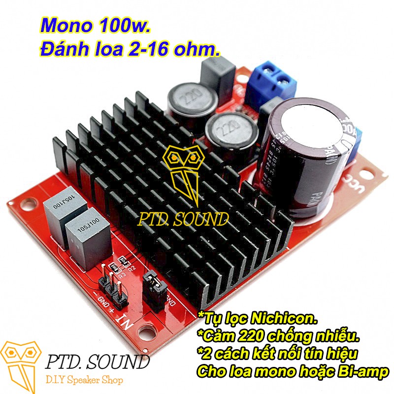 Mạch khuếch đại âm thanh Mono 100w TPA 3116. DIY loa bluetooth, chế loa di động, Biamp mã ...