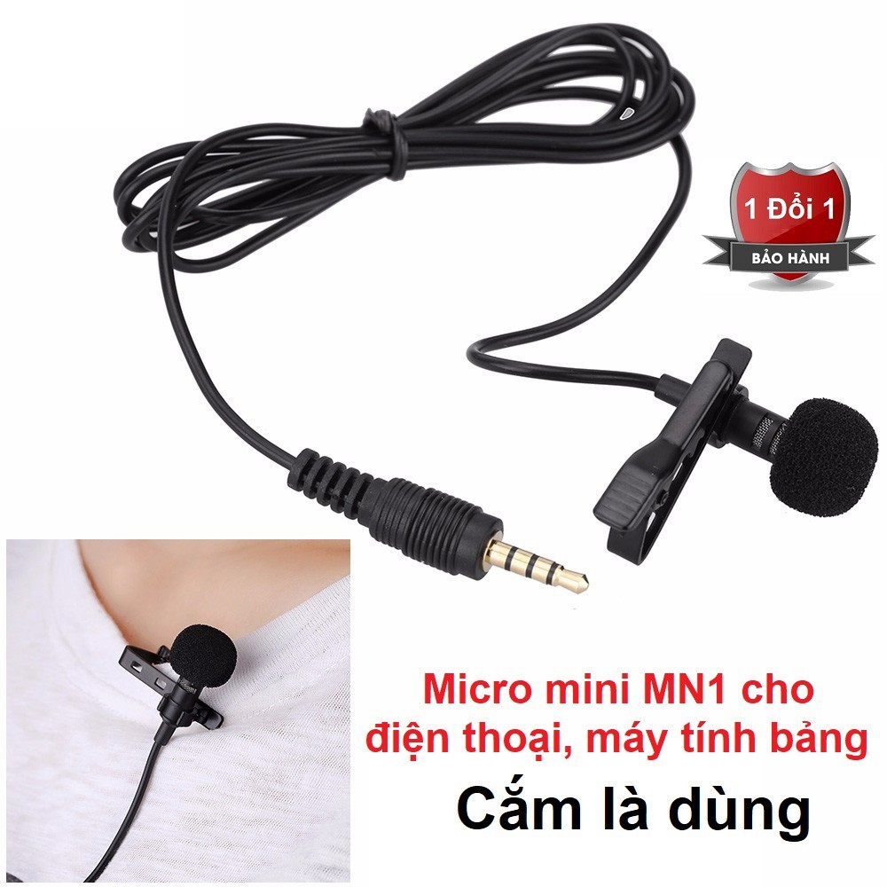 Micro ghi âm gài áo cho điện thoại và máy tính bảng - Microphone mini ...