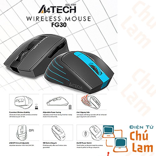 Chuột Không Dây A4Tech FStyler FG30 Wireless 2.4G - Hàng Chính Hãng ...