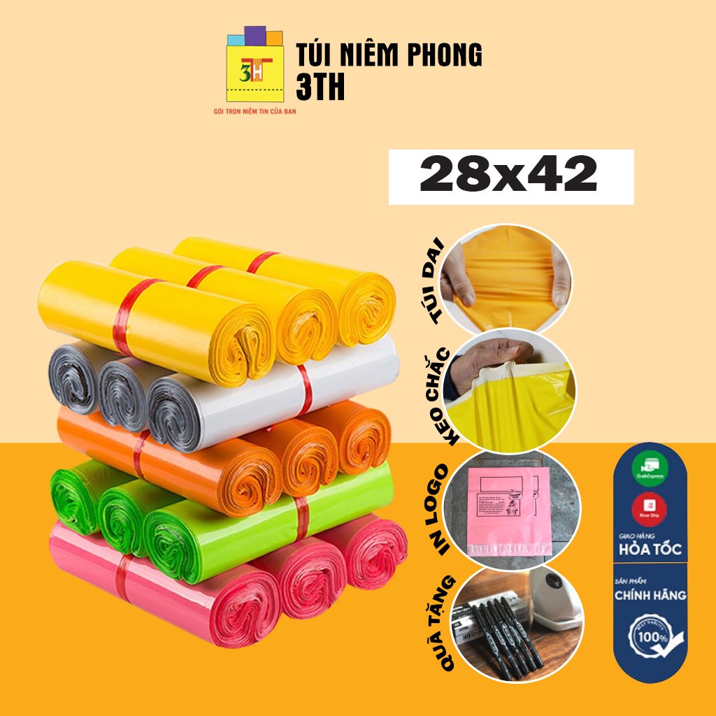 100 Túi Đóng Gói Hàng Niêm Phong 3TH - Size 28x42 - [3 lớp] | Shopee ...