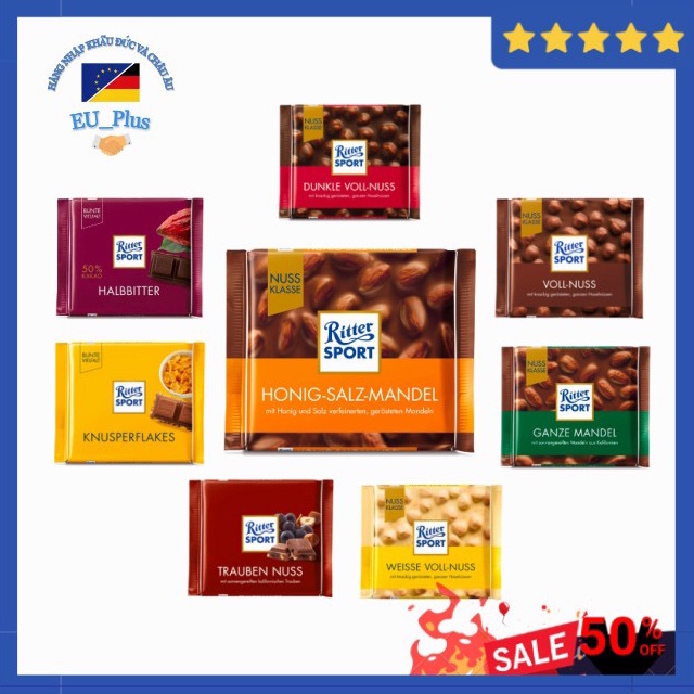 Socola Ritter Sport 100g - HÀNG ĐỨC - [ EUPLUS SHOP ] | Shopee Việt Nam