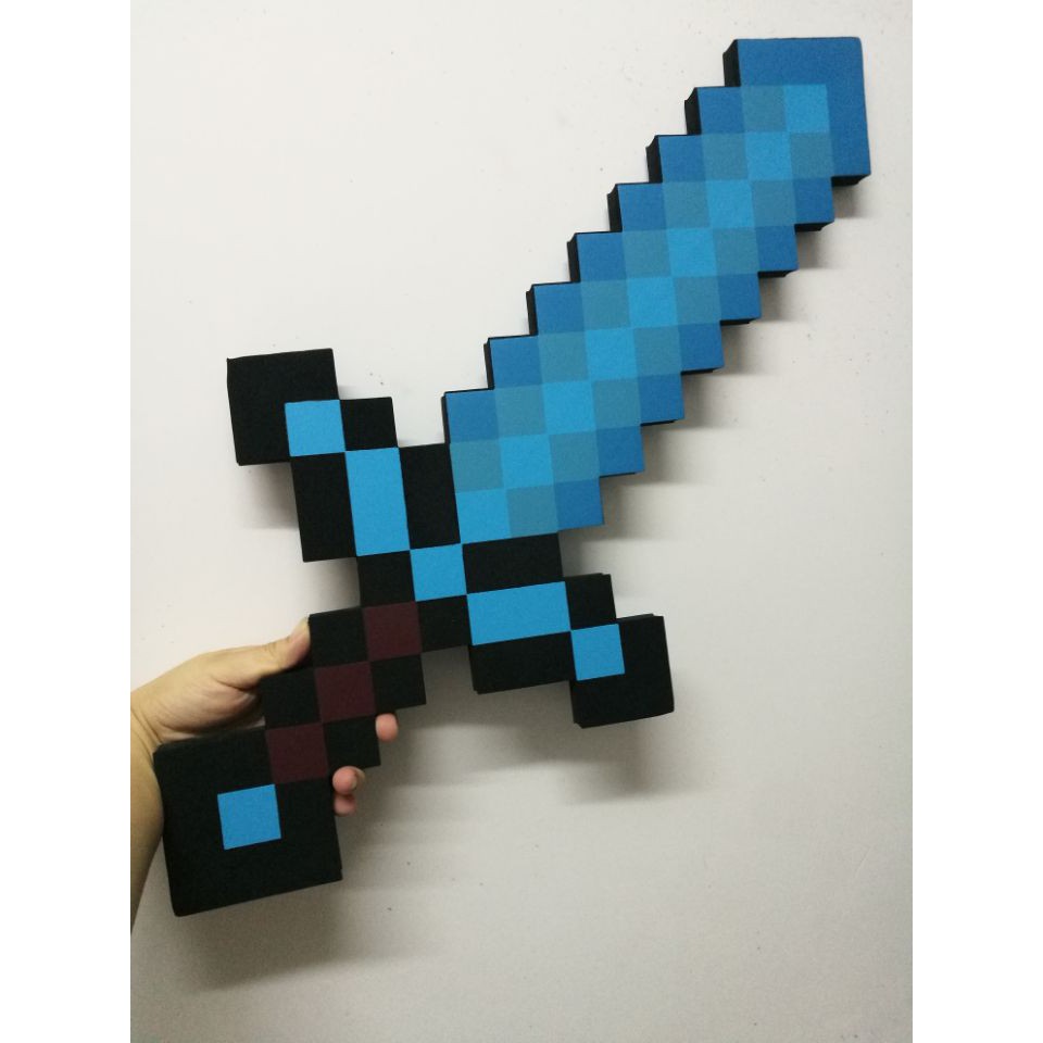Minecraft Large Blue Diamond Sword Pickaxe rìu vũ khí EVA | Shopee Việt Nam