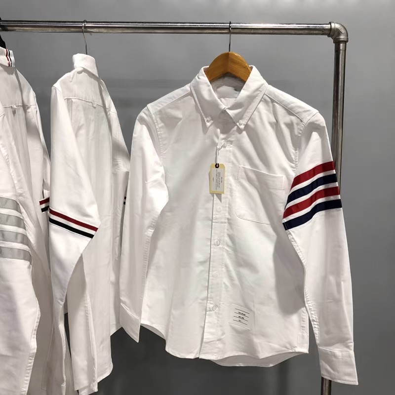 Áo sơ mi Thom brown 4 sọc đỏ đen | Shopee Việt Nam