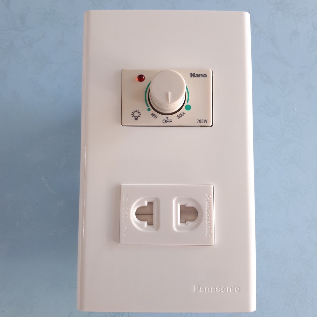 Combo Mặt nạ 2 lỗ WEV68020SW gồm công tắc điều chỉnh độ sáng đèn 700W ...