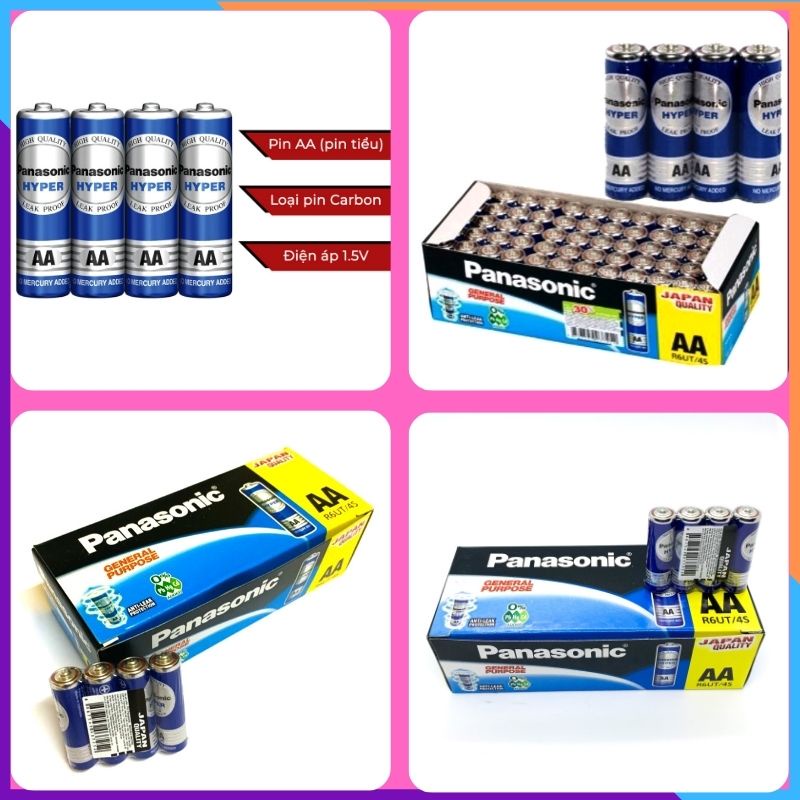 Pin AA 1,5V Panasonic R6UT/4S-Pin Điều Khiển-Pin Remote | Shopee Việt Nam