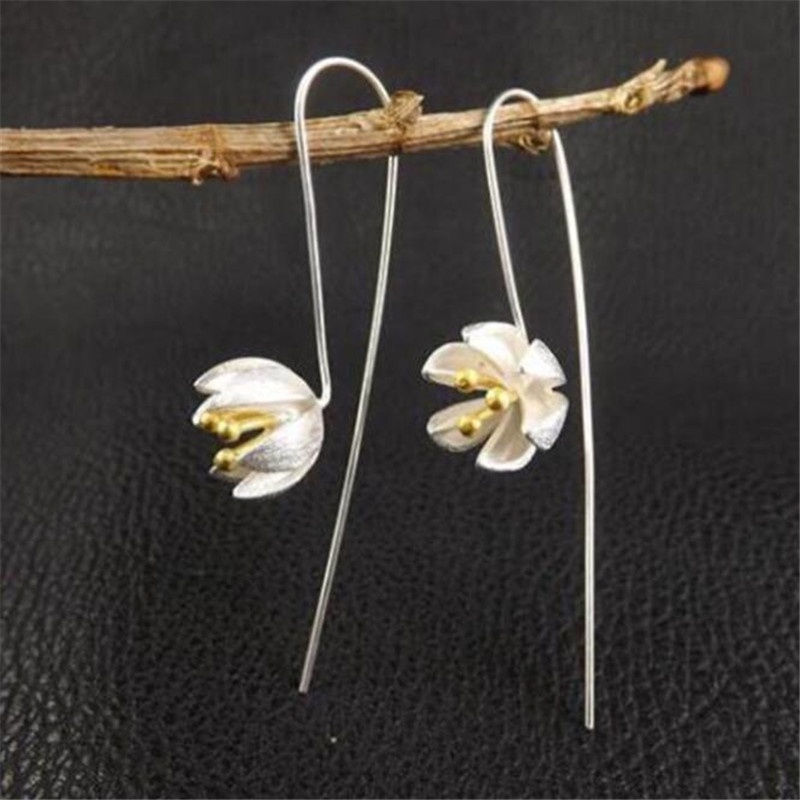 Bông Tai Mạ BạC 925 HìNh Hoa Sen E047 | Shopee Việt Nam