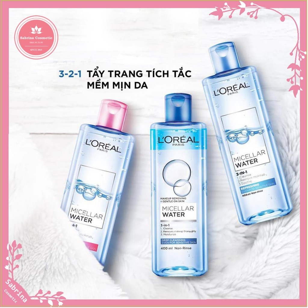 Nước tẩy trang Loreal - L'Oreal Paris 3-in-1 Micellar Water | Shopee Việt Nam
