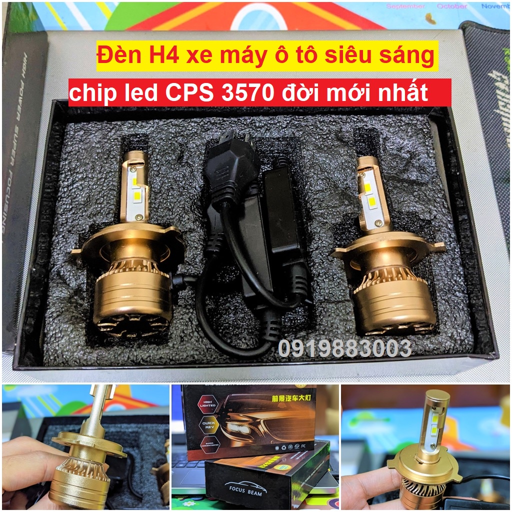 Đèn Led H4 xe máy ô tô siêu sáng CSP 3570 - 9000 lumen - 6500k | Shopee ...
