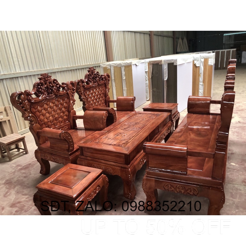 Bộ bàn ghế gỗ lim hoàng gia kiểm hàng trước khi thanh toán | Shopee ...