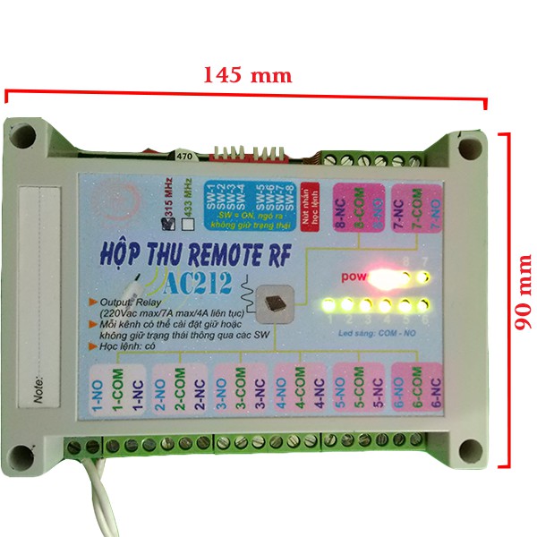 Mạch điều khiển từ xa 8 kênh RF 220VAC | Shopee Việt Nam