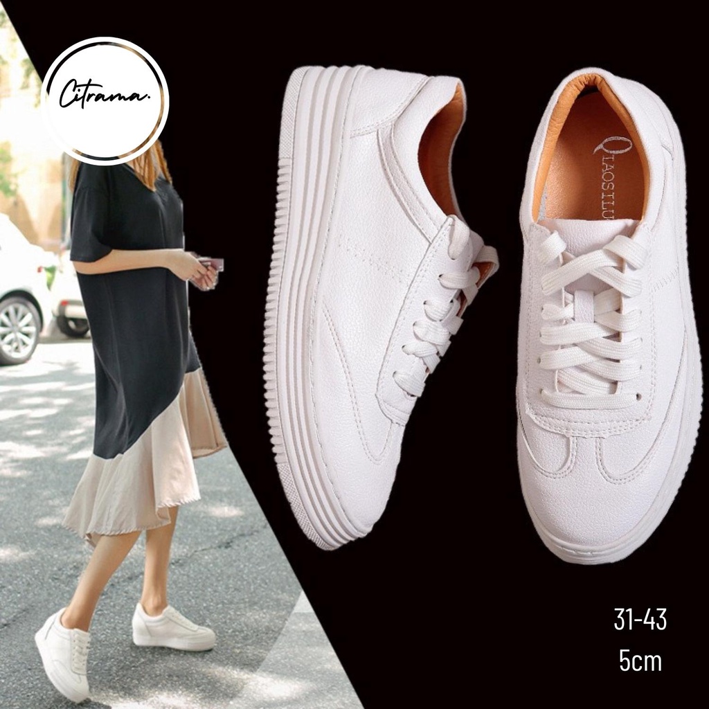 GIÀY THỂ THAO SIZE NHỎ 31 32 33 MÀU TRẮNG DÁNG BASIC CAO 5CM | Shopee ...