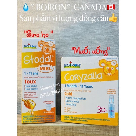 Hộp Giấy Boiron Coryzalia Cold Muối Uống Vi Lượng Đồng Căn 30 Ống Và ...