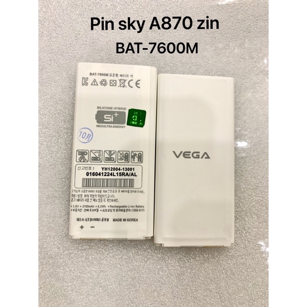 pin sky A870 zin - kí hiệu trên pin BAT-7600M | Shopee Việt Nam