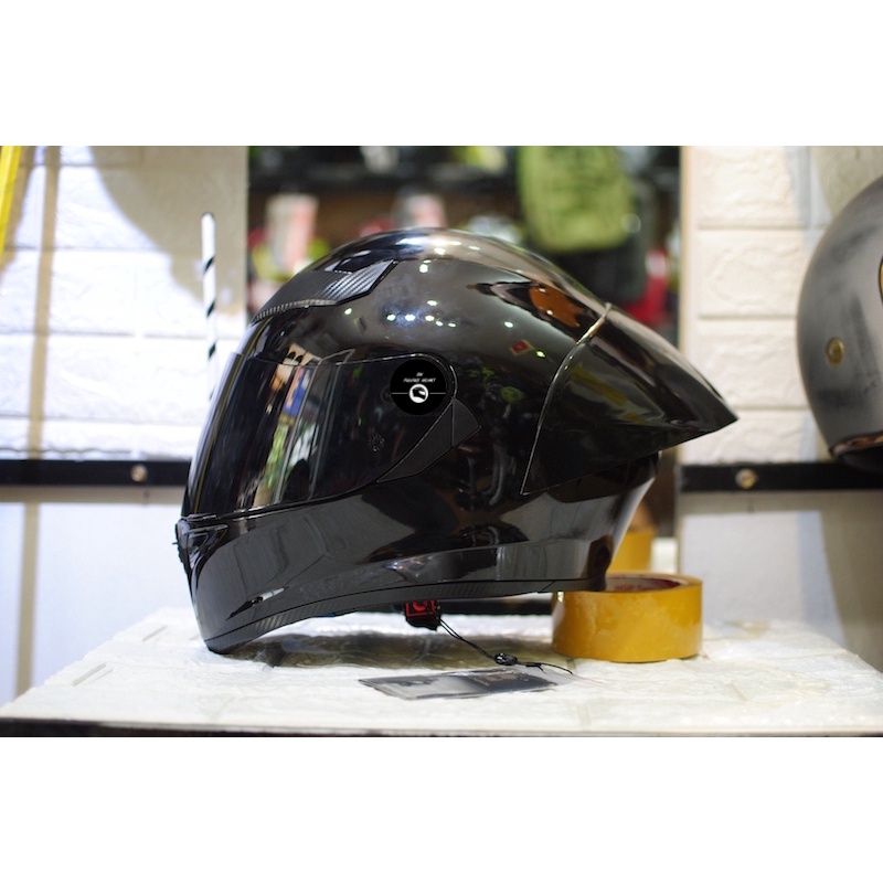 Mũ bảo hiểm Fullface Royal M138 Shark Monster xanh gp+đuôi shark ...