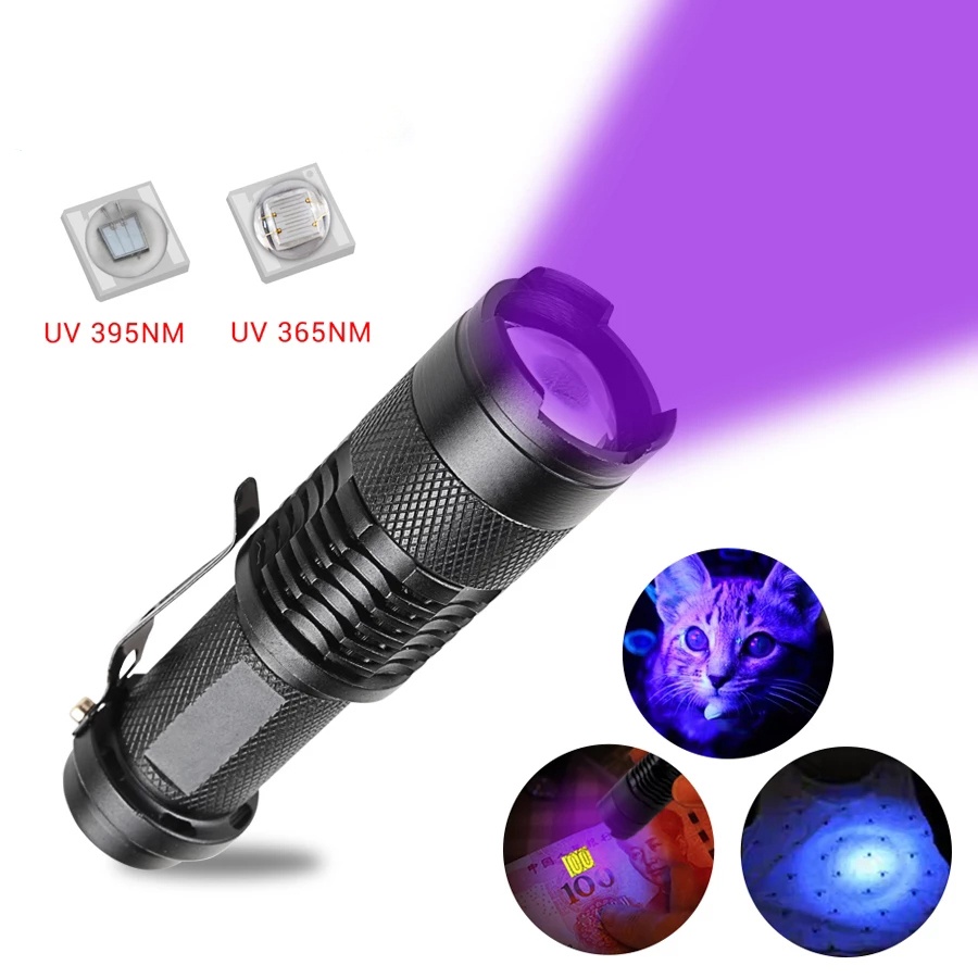 Portable Ultraviolet LED Inspection Flashlight With Zoom Function ...