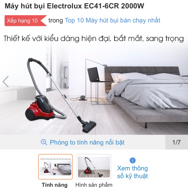 Máy hút bụi Electrolux EC41-6CR 2000Ư NEW 100% chính hãng | Shopee Việt Nam