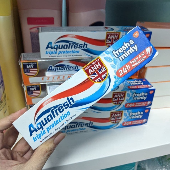 Kem đánh răng AQUAFRESH Mỹ/Anh Bạc Hà/Whitening Action/Triple Protection 100g/158.7g | Shopee ...
