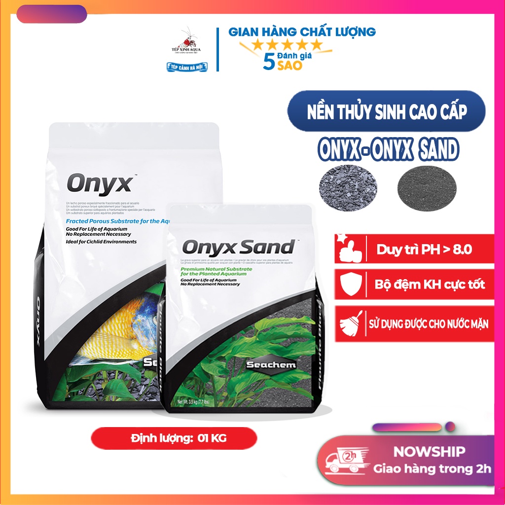 Nền thủy sinh cao cấp - Onyx hạt to/ Onyx sand - Seachem - (1kg) - Tép ...
