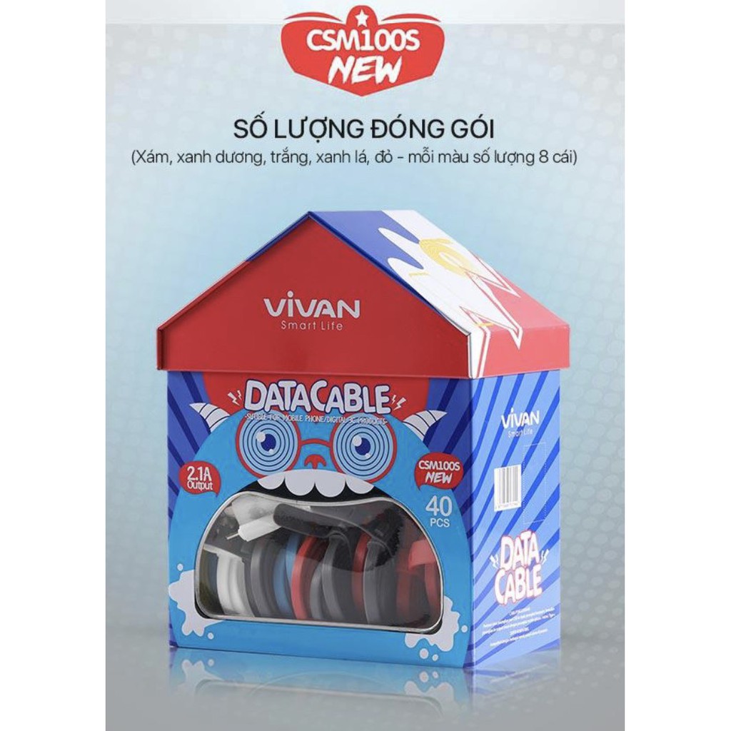 Cáp Sạc Micro VIVAN CSM100S Nhựa Dẹt 1m - BẢO HÀNH 1 ĐỔI 1 CHÍNH HÃNG ...