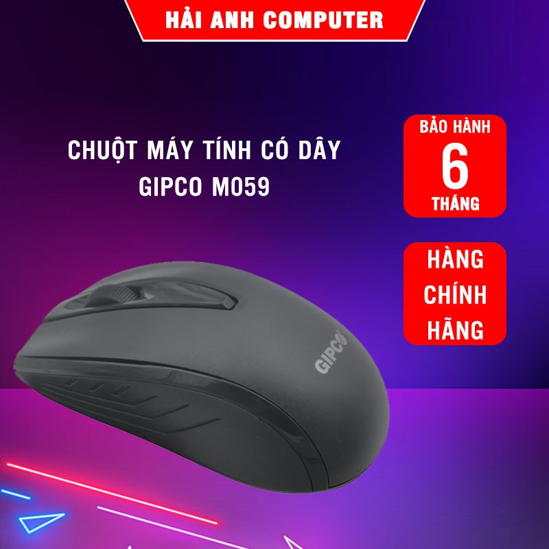 Chuột máy tính có dây GIPCO M059 | Chuột quang - Bánh xe chống trượt ...