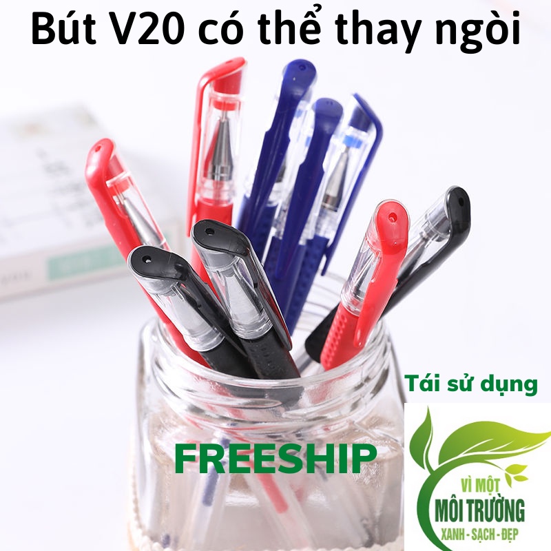 Bút Bi Gel Nước Thay Ngòi V20 Bút Gel Viết Không Nhoè Mực Ra Đều Liên Tục 0.5mm VTL SHOP ...
