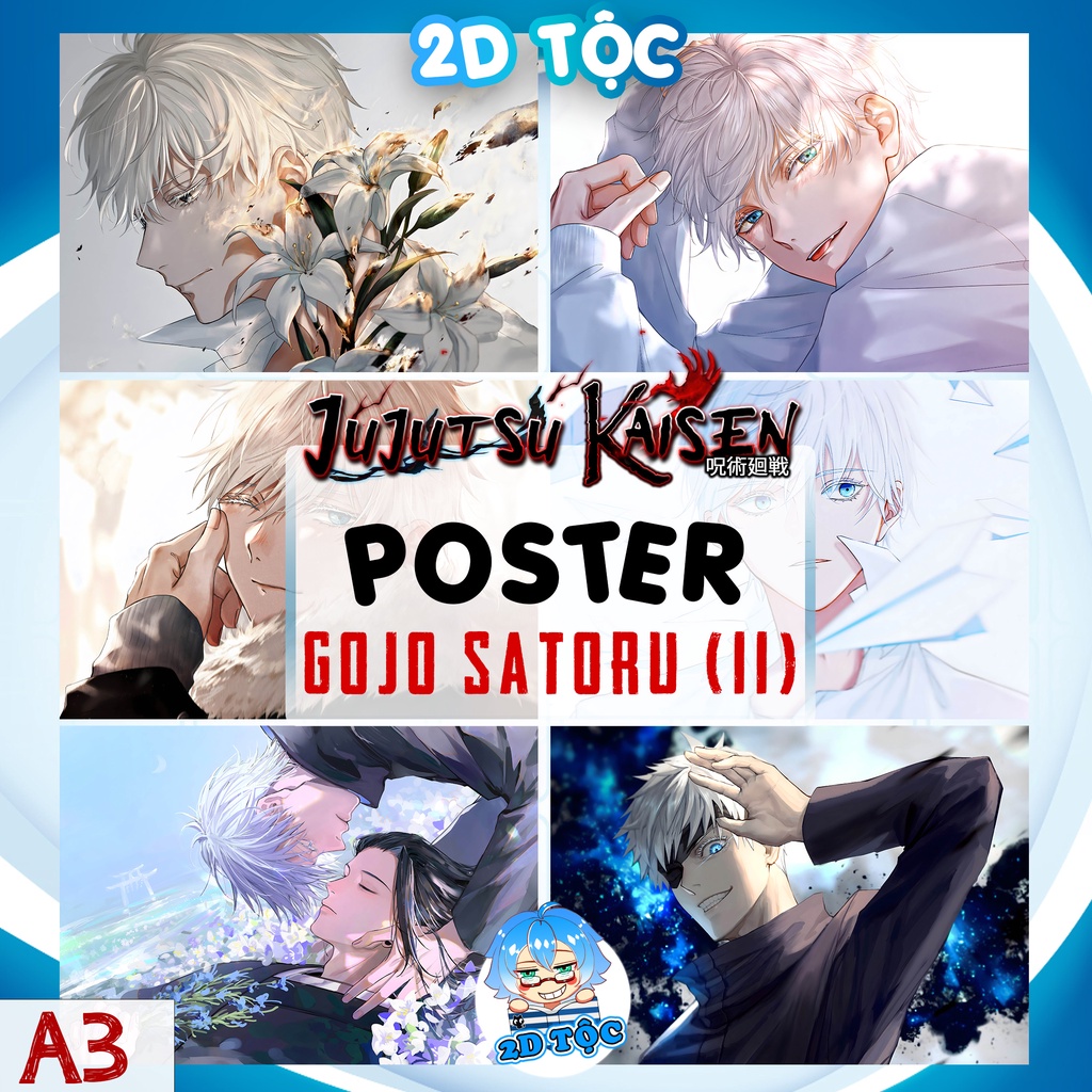 TRANH POSTER A3 GOJO SATORU (11) ANIME MANGA JUJUTSU KAISEN CHÚ THUẬT ...