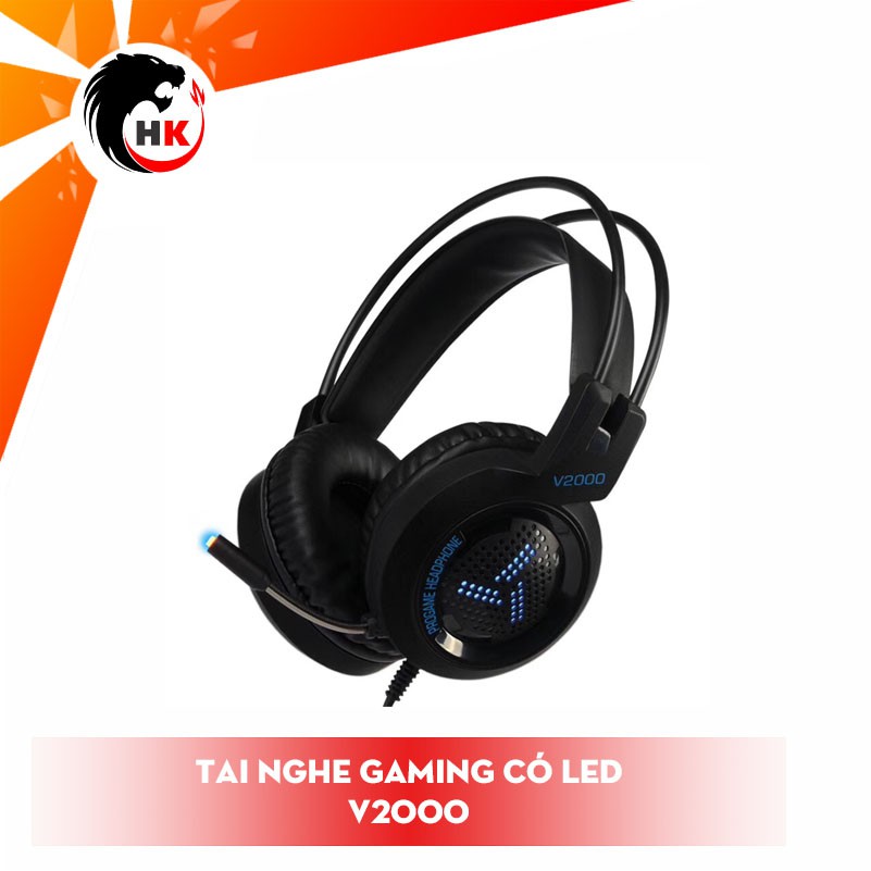 Tai phone V2000 chuyên game chính hãng, có dây , có LED, phổ biến phòng ...