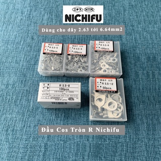 Đầu cos tròn R5.5 Nichifu Nhật Bản- Đầu cốt tròn loại trần -Cho dây 2.63 tới 6.64mm2 R5.5-4 R5.5 ...