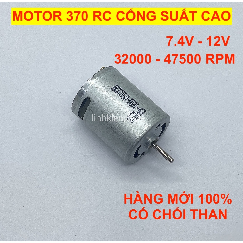 Motor 370 RC tốc độ cao 7.2V - 12V tốc độ cao 50000 RPM dùng pin cho xe ...