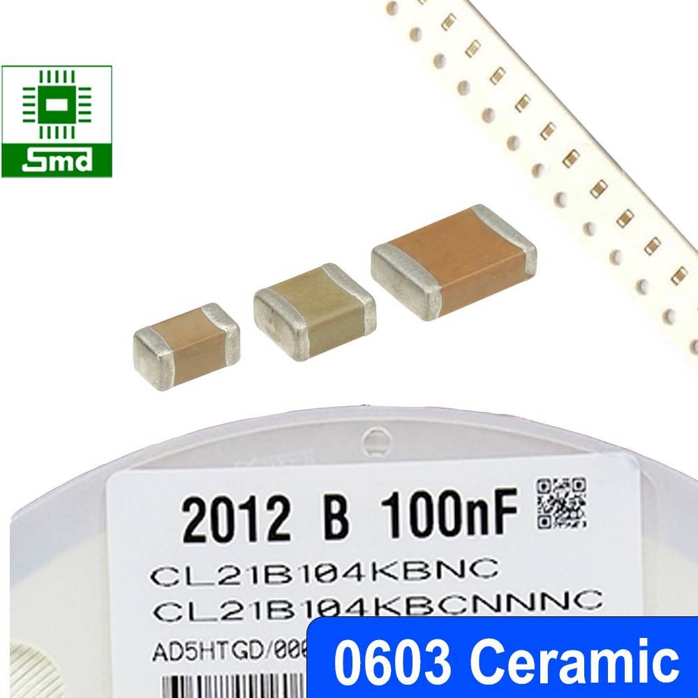 Set 50 Tụ dán 0603 SMD các trị số 10pF~10uF Tụ gốm SMD 22p 100nF 1uF ...