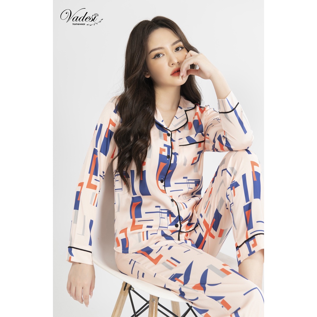 Bộ Đồ Ngủ Nữ Pijama Mặc Nhà Dài Tay Lụa Cao Cấp Họa Tiết Đẹp Chất Liệu Mềm Mịn Thấm Hút Co Giãn ...