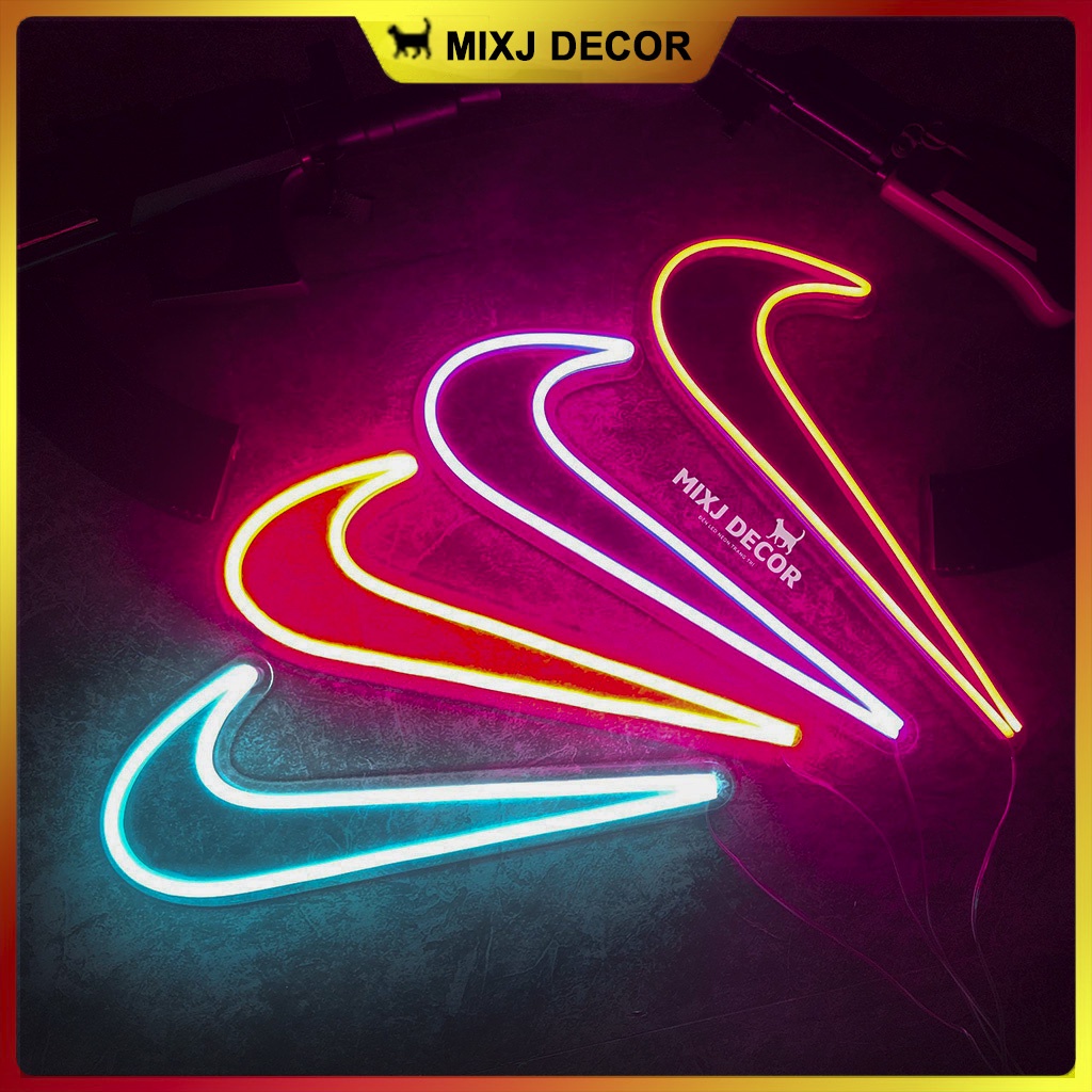 【TẶNG KEO DÍNH 】 Đèn led Neon| HÌNH LOGO NIKE| 16x32cm | Decor phòng ...