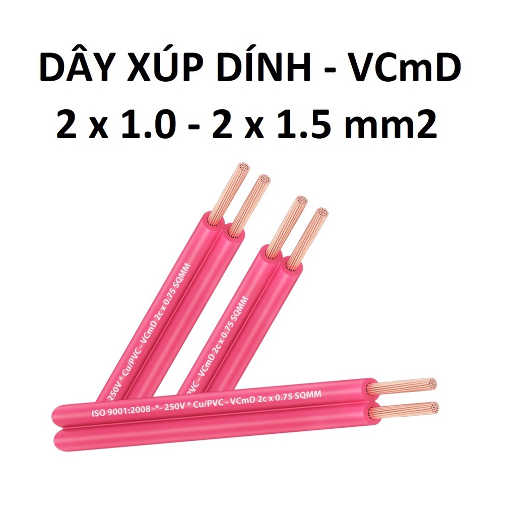 Dây điện xúp dính - VCmD 2x1.0, 2x1.5 - Cadisun chính hãng | Shopee ...