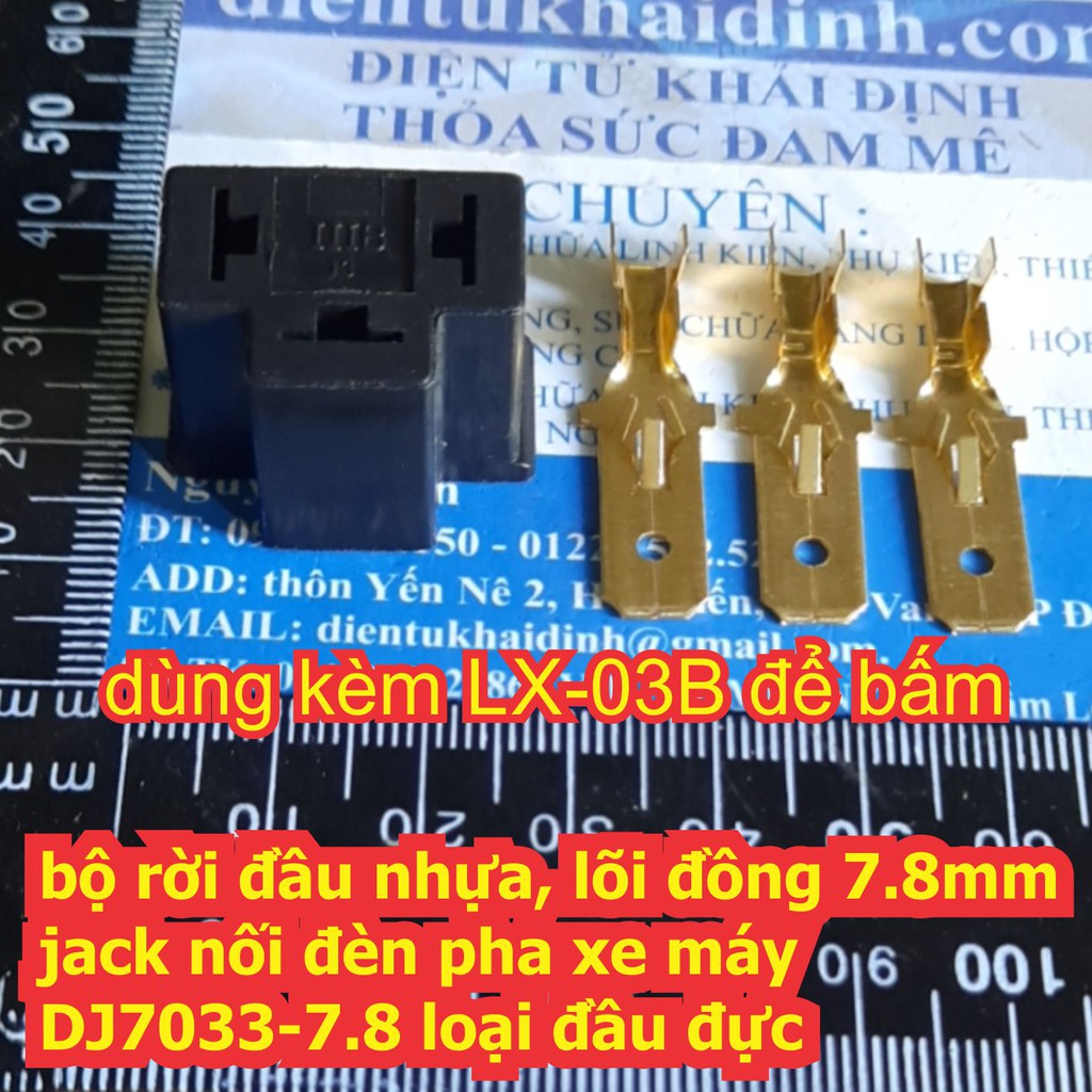 5 bộ rời đầu nhựa lõi đồng 7.8mm jack nối H4 đèn pha xe máy DJ7033-7.8 loại đầu cái / đực ...