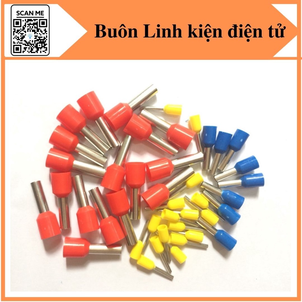 500 Đầu cos kim rỗng, đầu cos pin các loại E0508, E7508, E1008, E1508, E2508, E4009, E6012, E10 ...