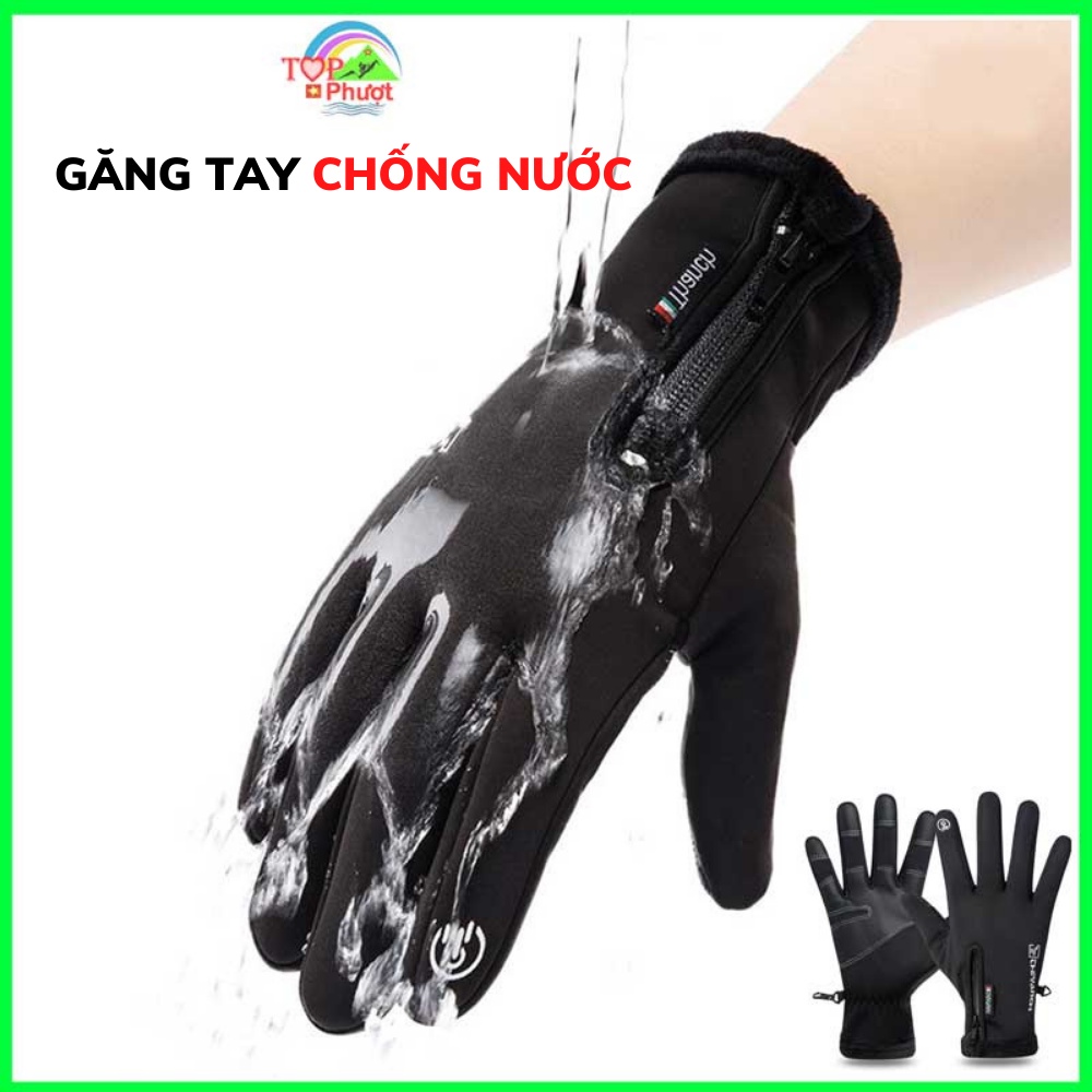 Găng tay mùa đông chống nước cảm ứng điện thoại, giữ ấm đi xe máy ...