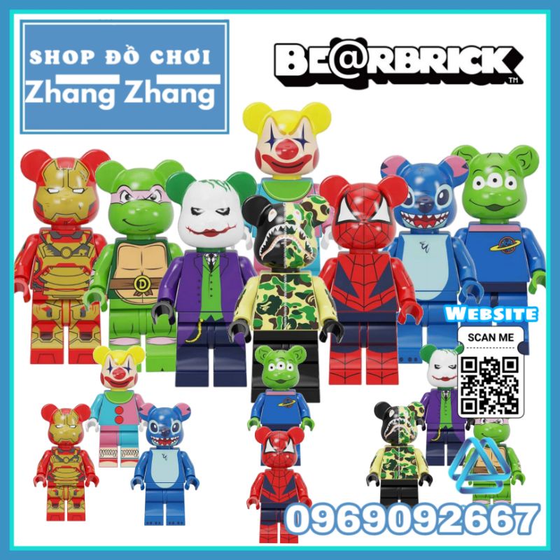 Đồ chơi xếp hình Bearbrick Gấu bụng phệ Spider-Man - Joker - Stitch ...