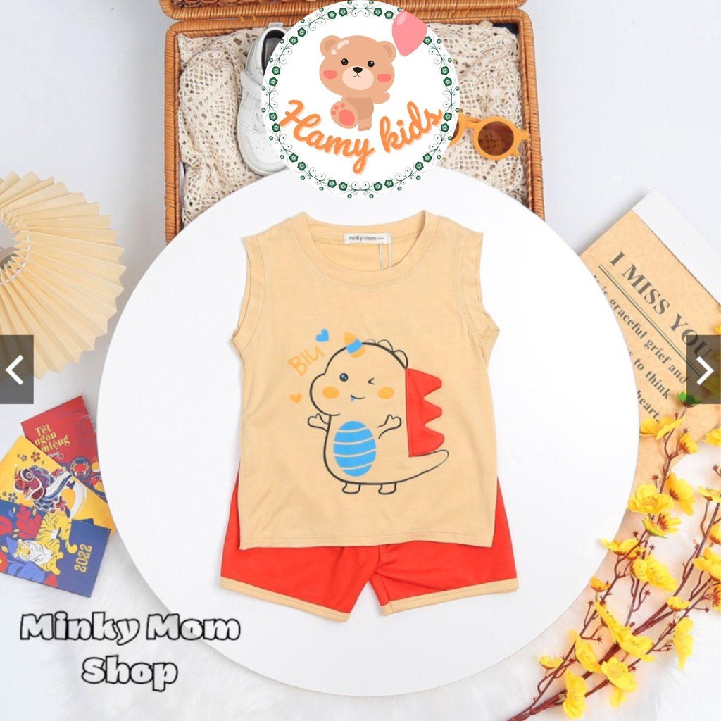 Bộ Ba Lỗ Minky Mom Chính Hãng Bé Trai Bé Gái Thun Lạnh Chi Tiết May Nổi ...