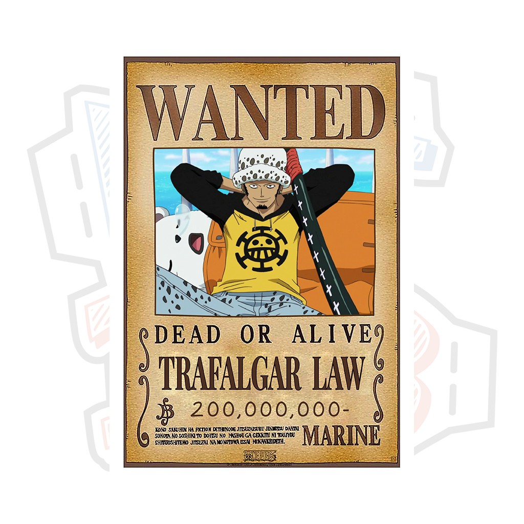 One Piece Wanted Poster Trafalgar Law, 60% OFF
