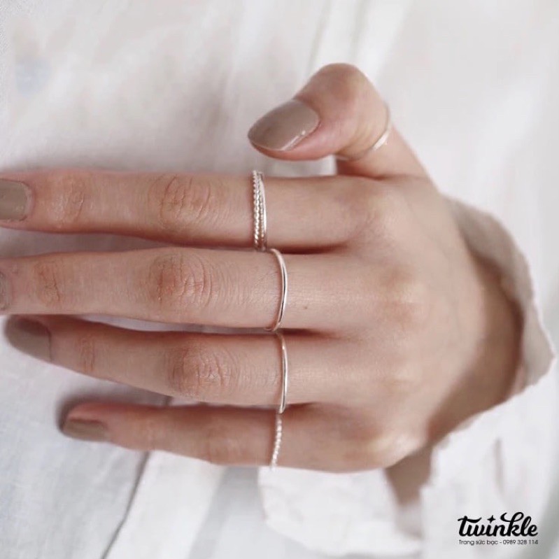 Nhẫn bạc nữ trơn mảnh đơn giản 925 Made by Twinkle Silver | Shopee Việt Nam