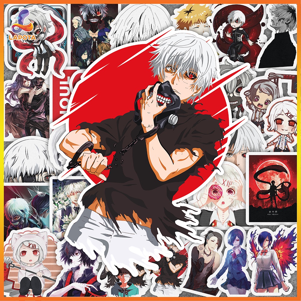 Set 50 cái Sticker Tokyo Ghoul chống nước, Hình Dán Tokyo Ghoul Chibi ...