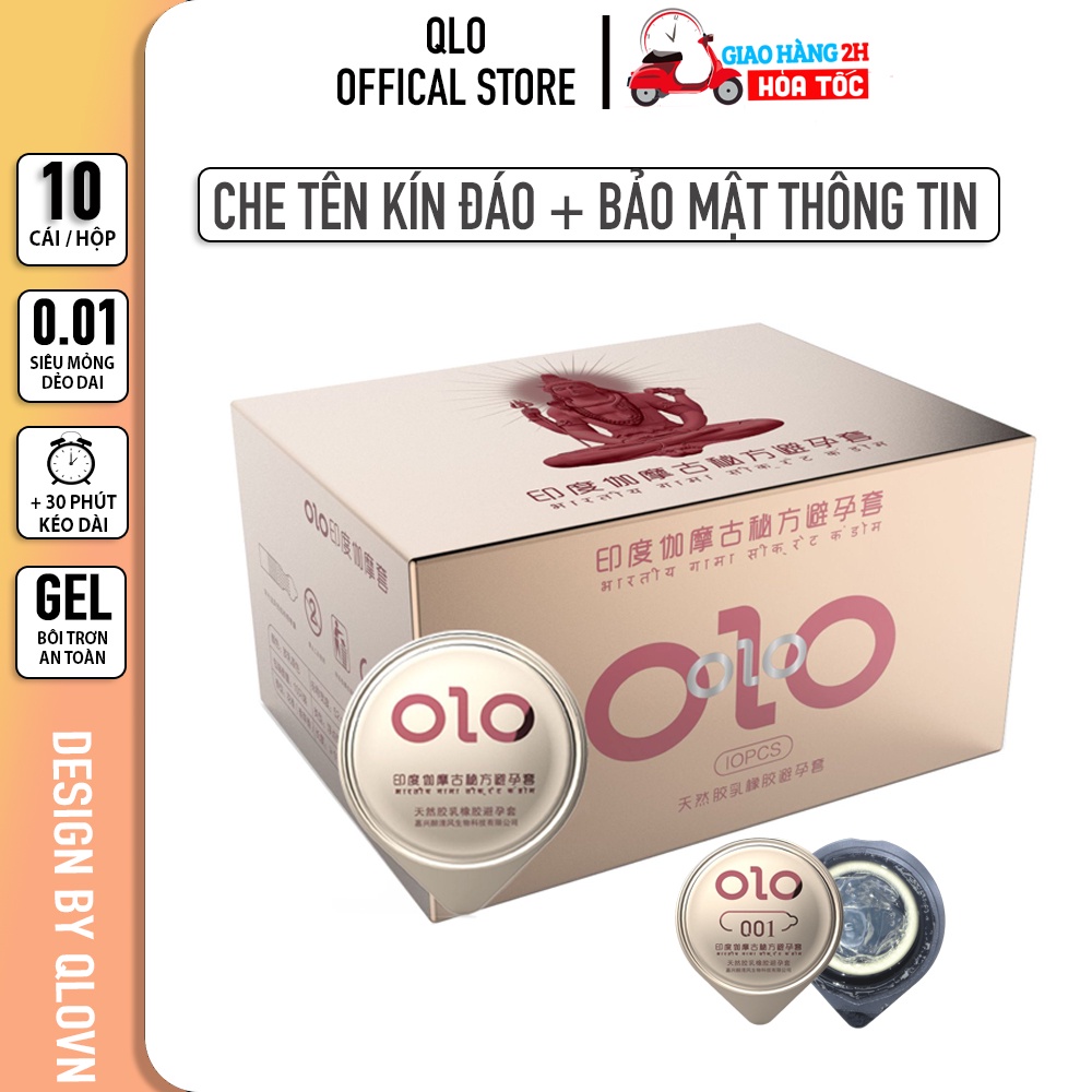 [Hộp 10 Cái] Bao cao su OLO Graphene Sleeve, bcs Dầu Graphene siêu dẫn nhiệt + 1 bi 1,5cm, Gel ...